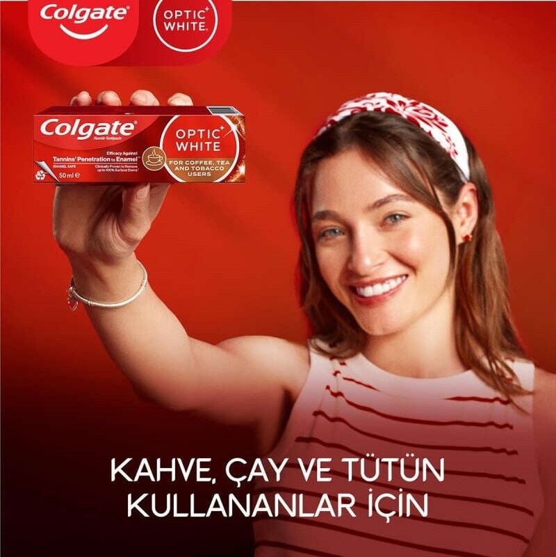 Colgate Optic White Kahve Çay ve Tütün Kullananlar İçin Diş Macunu 50 ml